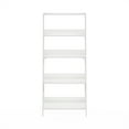 Furinno 5-Tier White Leaning Bookshelf, Ladder Bookcase Display Shelf ...
