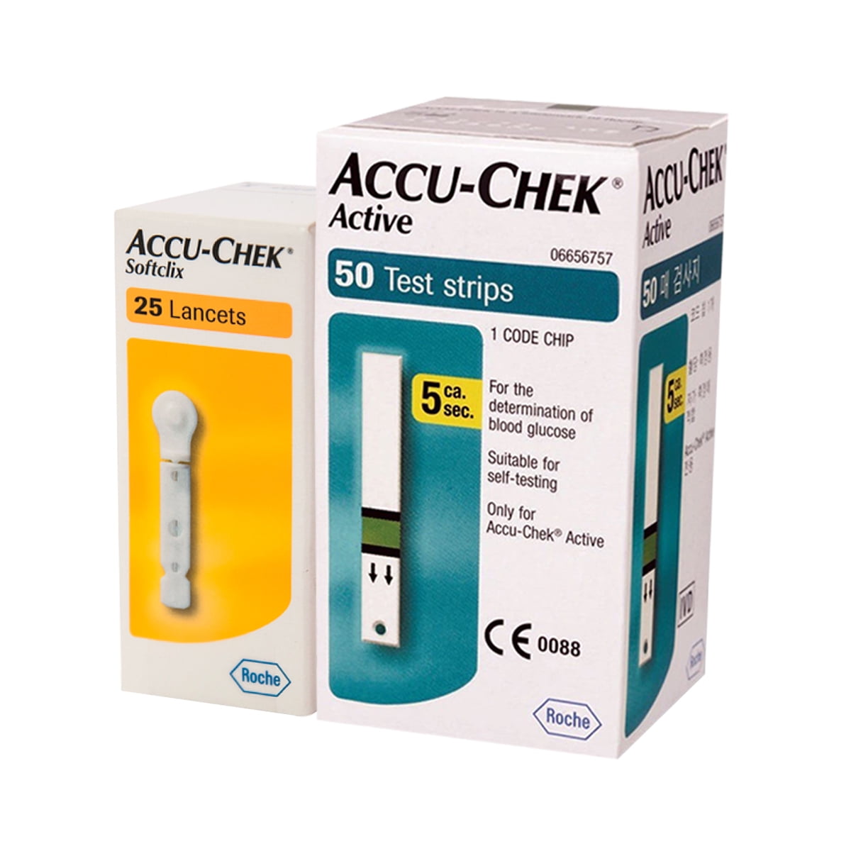 Tira Reactiva De Glucosa Accu Check Active Caja Con 50 Pzas 25 Lancetas ...