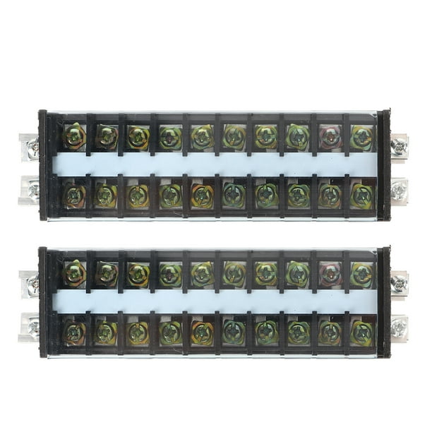 Regleta de terminales de riel DIN, 2 piezas Regleta de terminales de ...