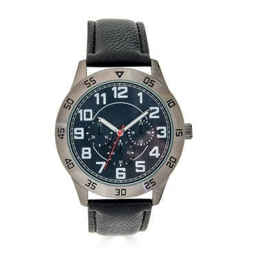 George Men's Watch: Gunmetal Tone Case, Black Easy Read Dial, Black ...