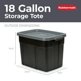 Rubbermaid Roughneck 18 Gallon Plastic Storage Totes, Black and Gray, 6 ...