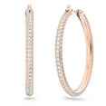 Swarovski STONE HOOP PIERCED EARRINGS, PINK, ROSE GOLD PLATING 5383938 ...