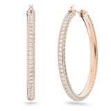 Swarovski STONE HOOP PIERCED EARRINGS, PINK, ROSE GOLD PLATING 5383938 ...