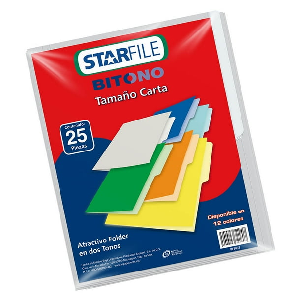Folder STARFILE Bitono Tamaño Carta Color Gris 25 Piezas | Walmart en línea