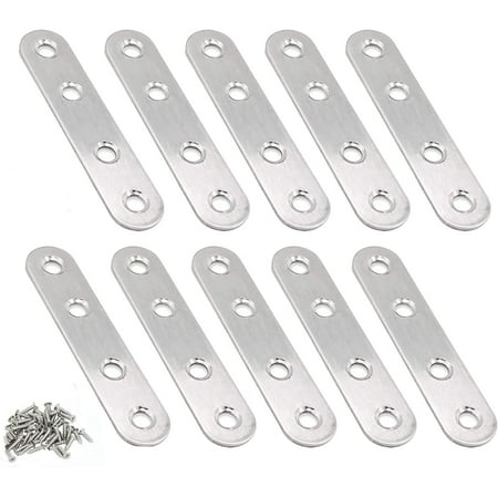 TILIYHELLO Flat Shelf Bracket, Stainless Steel Corner Brackets, Silver ...