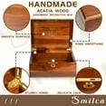 Smilco Wooden Storage Box with Hinged Lid Acacia Wood Hand-Crafted ...