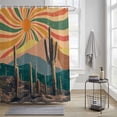 Abstract Color Sun Shower Curtain for Bathroom, Cactus Mountain Desert ...