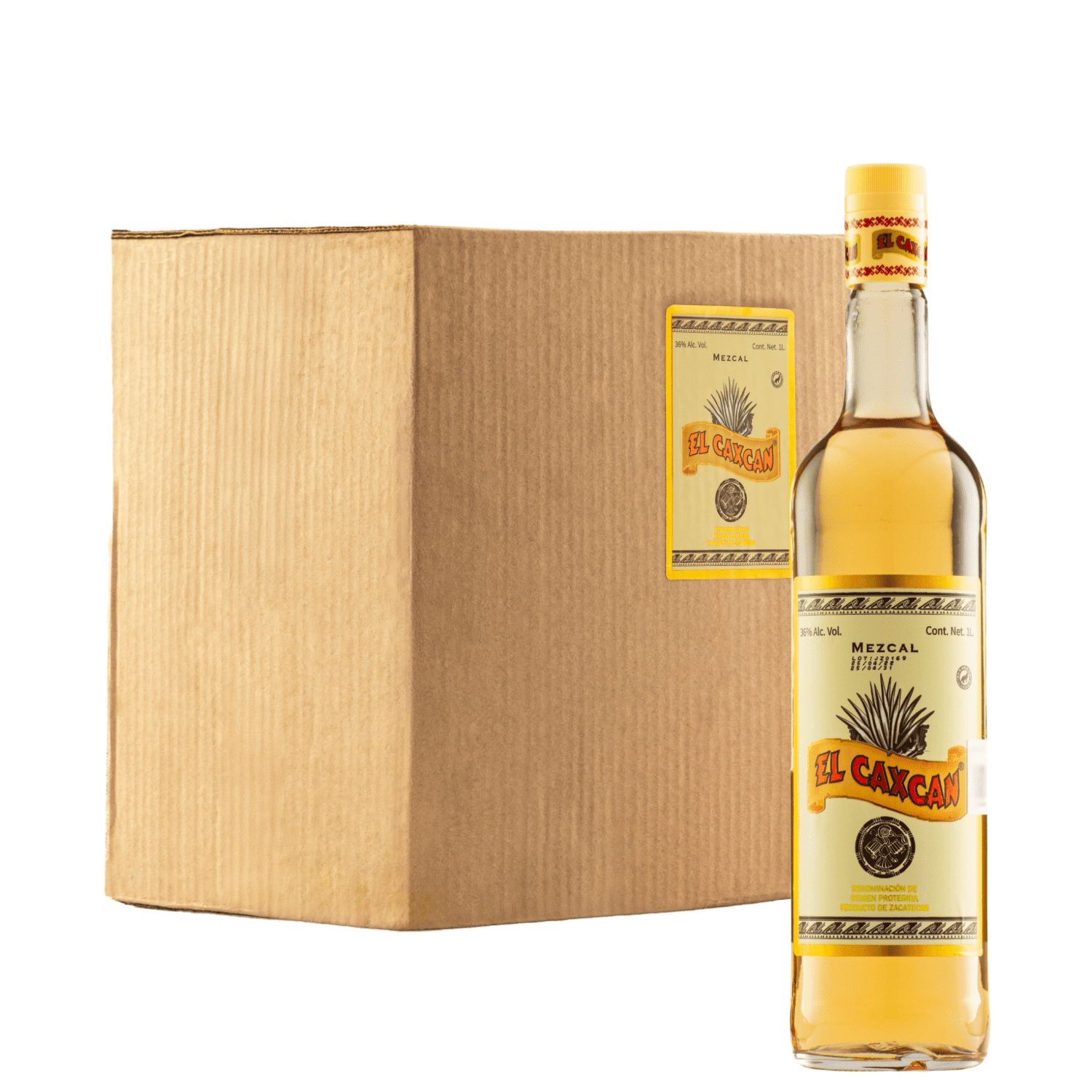 Caja Mezcal Artesanal El Caxcan Joven 1000 Ml El Caxcan Mezcal, Joven ...