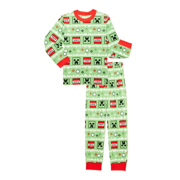 Minecraft Boys Exclusive 2-Piece Christmas Pajama Set, Sizes 4-16 ...