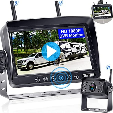 Wireless RV Backup Camera HD 1080P 7 Inch Touch Key DVR Monitor with ...