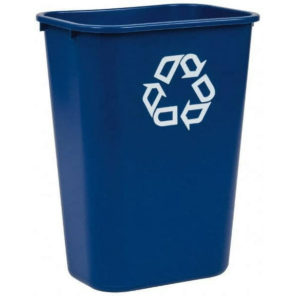 Rubbermaid FG295673BLUE 28 Qt Rectangle Blue Recycling Container ...