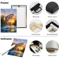 Brown Trout Fishing Canvas Wall Art Jumping Fish Sunset Lake Scenery ...