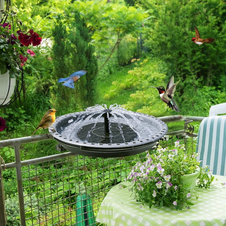 Hanging Hummingbird Bath Humming Solar Powered Bird Bath With Fountain ...