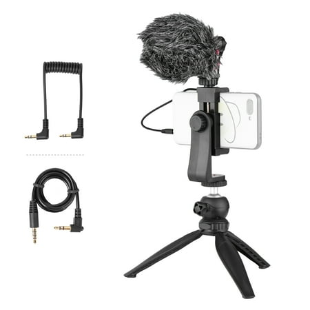 Mobile Phone Video Recording Kit Tabletop Tripod Phone Holder Cardioid ...