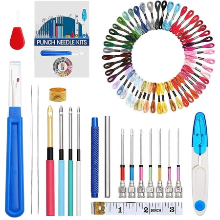 71 Pcs Punch Needle Set, Embroidery Stitching Pen Kit Punch Needle ...