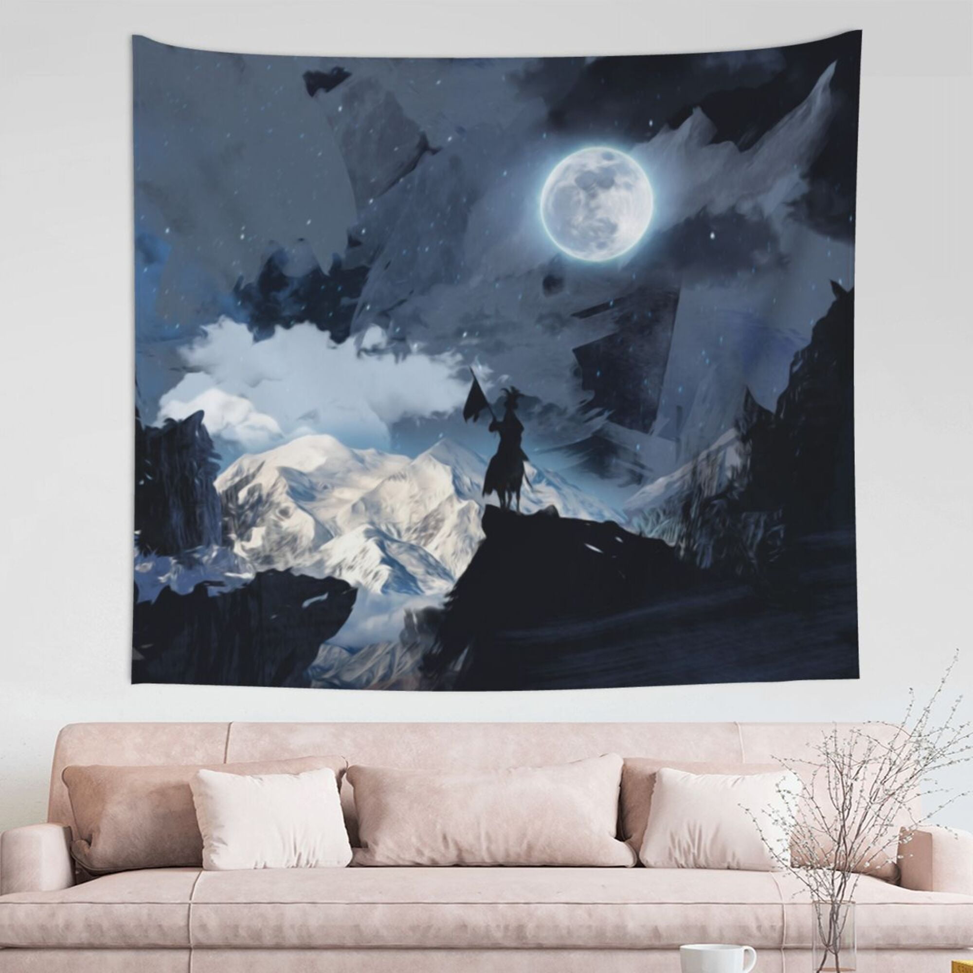 Fantasy Mountain Knight Tapestry, Abstract Style Wall Decor Home Decor ...