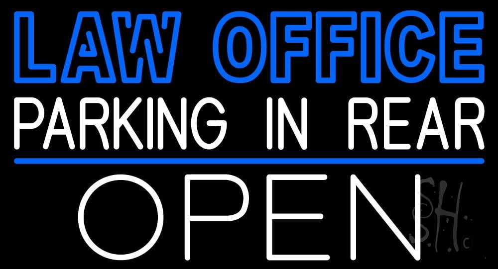 Law Office Open LED Neon Sign 20 x 37 - inches, Black Square Cut ...