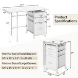 Gymax Foldable Rolling Writing Work Desk with Storage for Home Office ...