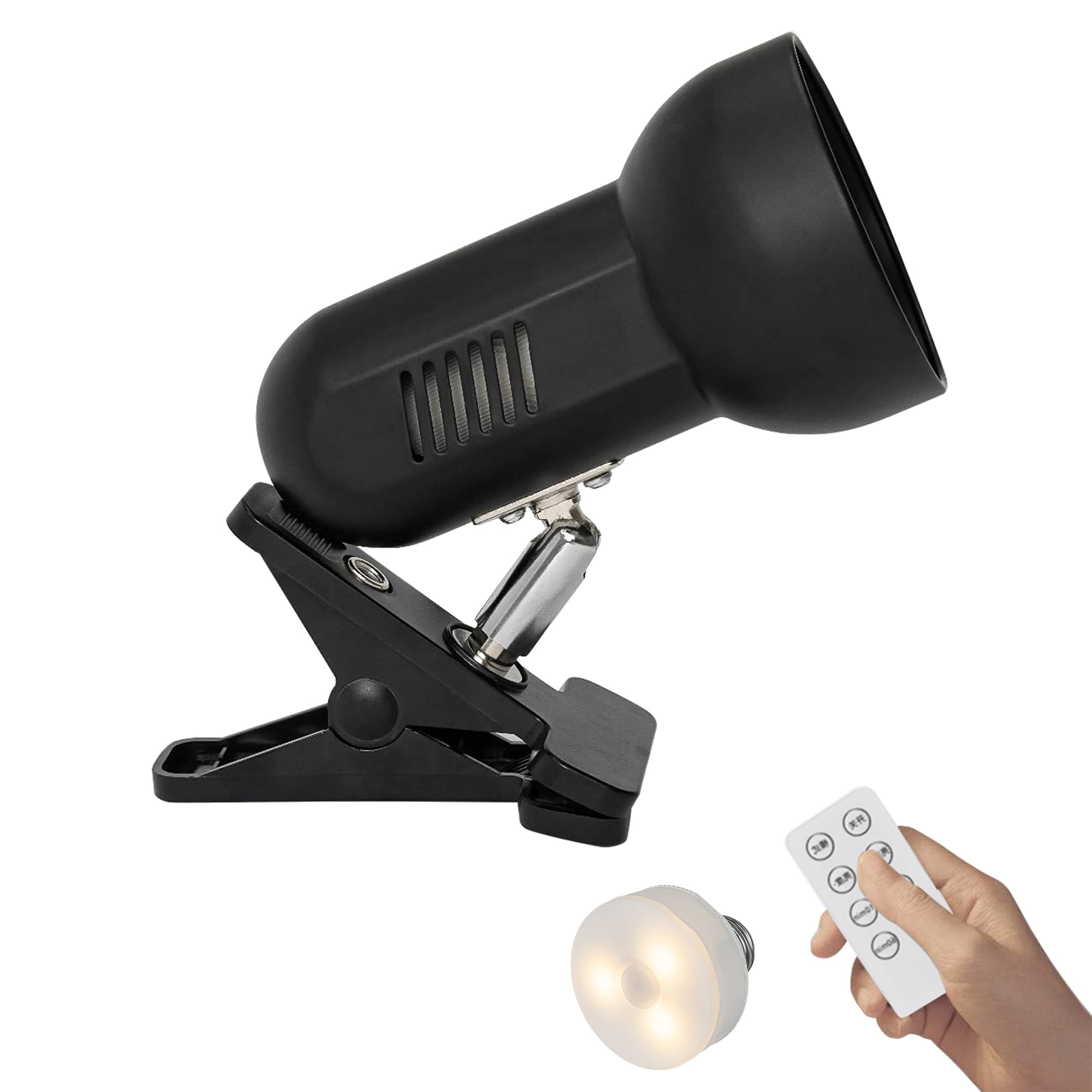 Kiven Battery Operated Clip on Spotlight with Remote, 1-Light Dimmable ...