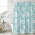 72x78 Inch Shower Curtain Starfish Light Teal Coastal Bathroom Decor ...