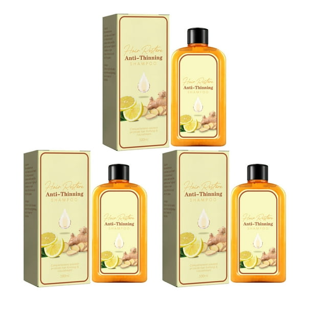 3 Pcs 100ml Ginger Hair Regrowth Shampoo Dandruff Removal Itching ...