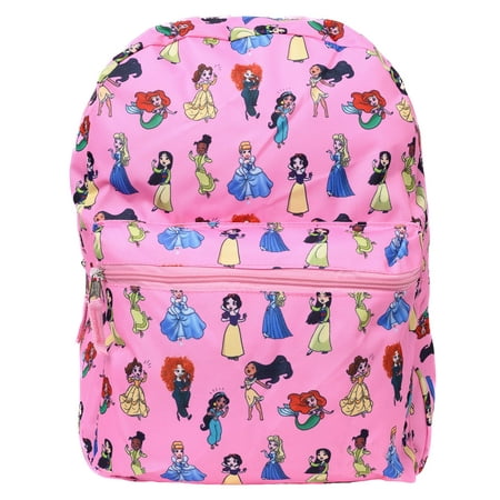 Disney Princess 16" Backpack Bag Belle Cinderella Tiana Jasmine Ariel ...
