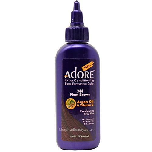 Color de cabello semipermanente Adore Plus #344 marrón ciruela 3.4 FL ...