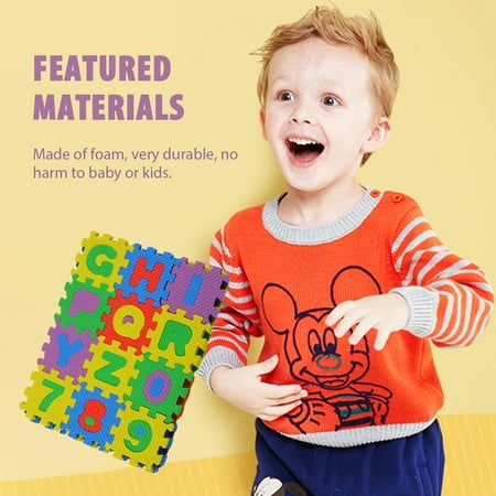 36Pcs Colorful Puzzle Kid Educational Toy Alphabet A-Z Letters Numeral ...