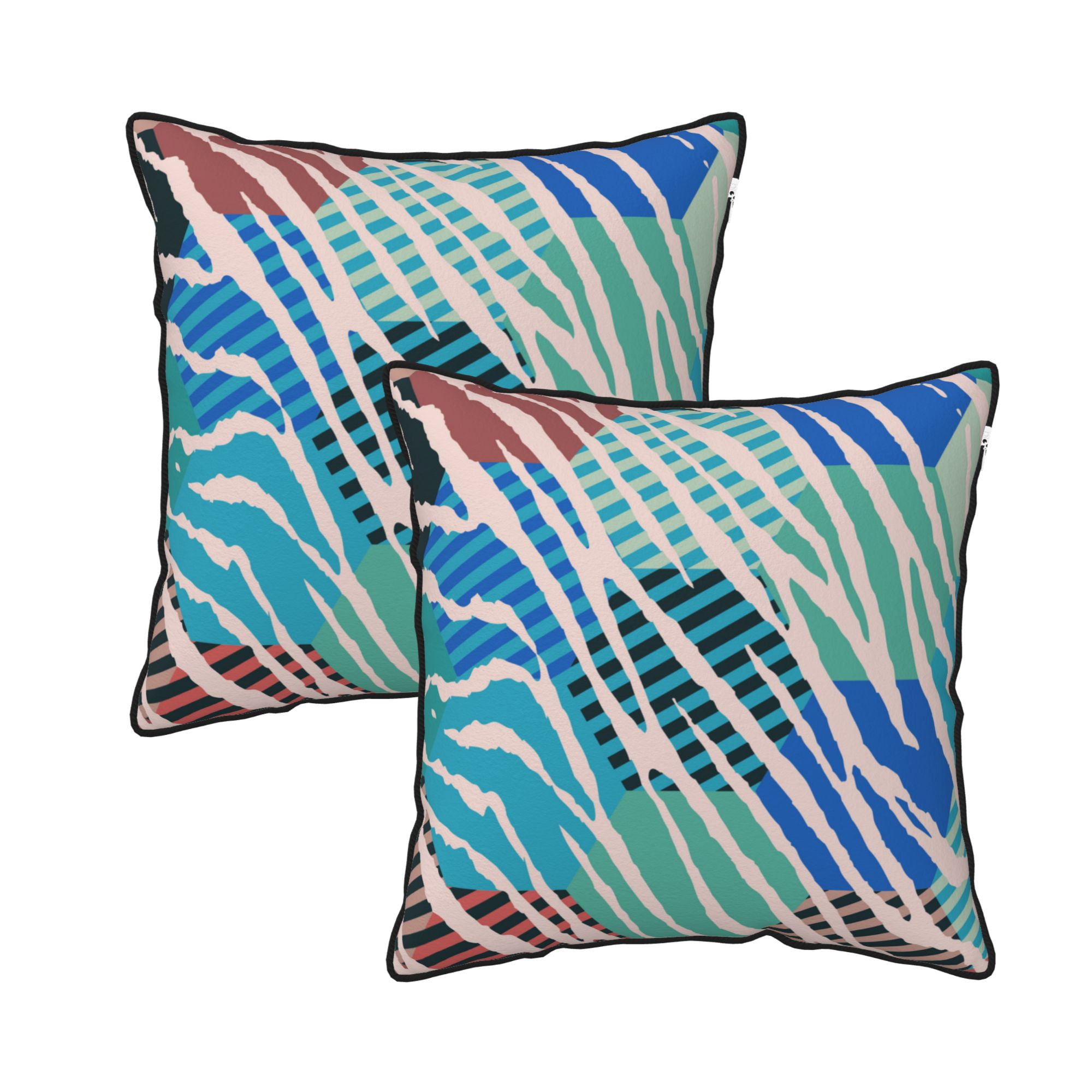 Velvet Decorative Throw Pillow Covers Set of 2, Soft Square Cushion ...