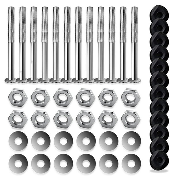 12 Pieces Steel Trampoline Long Screws Bolts Nuts Universal Toddlers ...