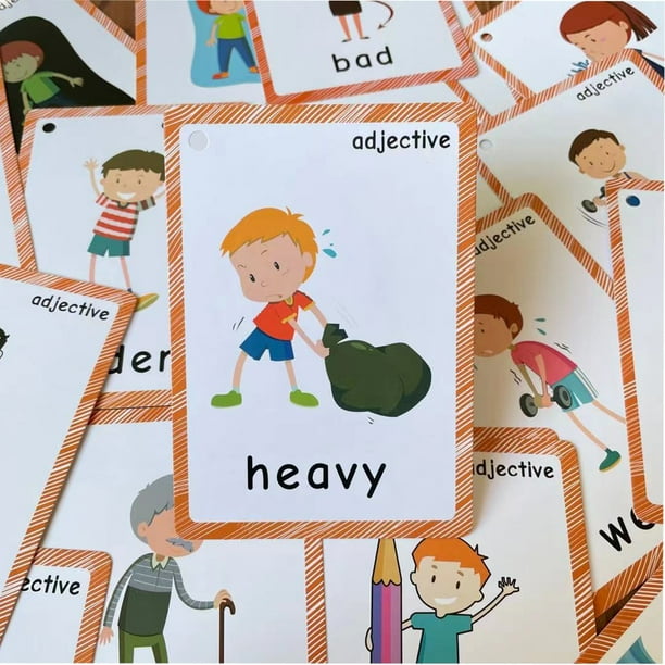 Adjective Flash Cards | Learning Toys Flashcards for Children Pre-K ...