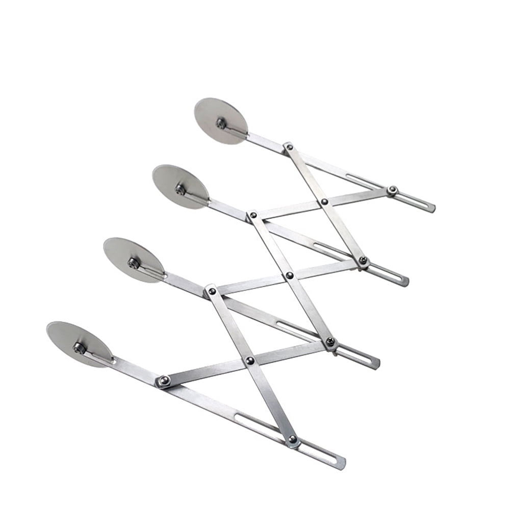 4 Wheels Pizza Cutter Stainless Steel Slicer Expandable Pie Crust ...