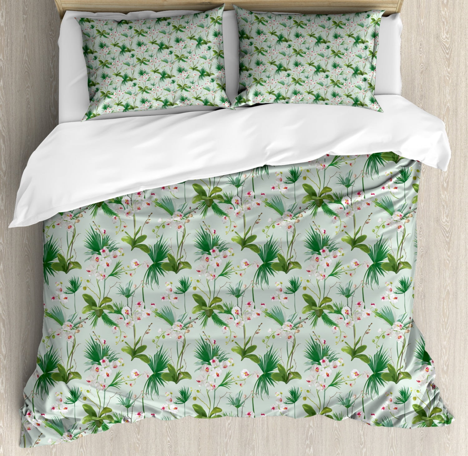 Orchids Duvet Cover Set Queen Size, Meadow Style Floral Branches ...