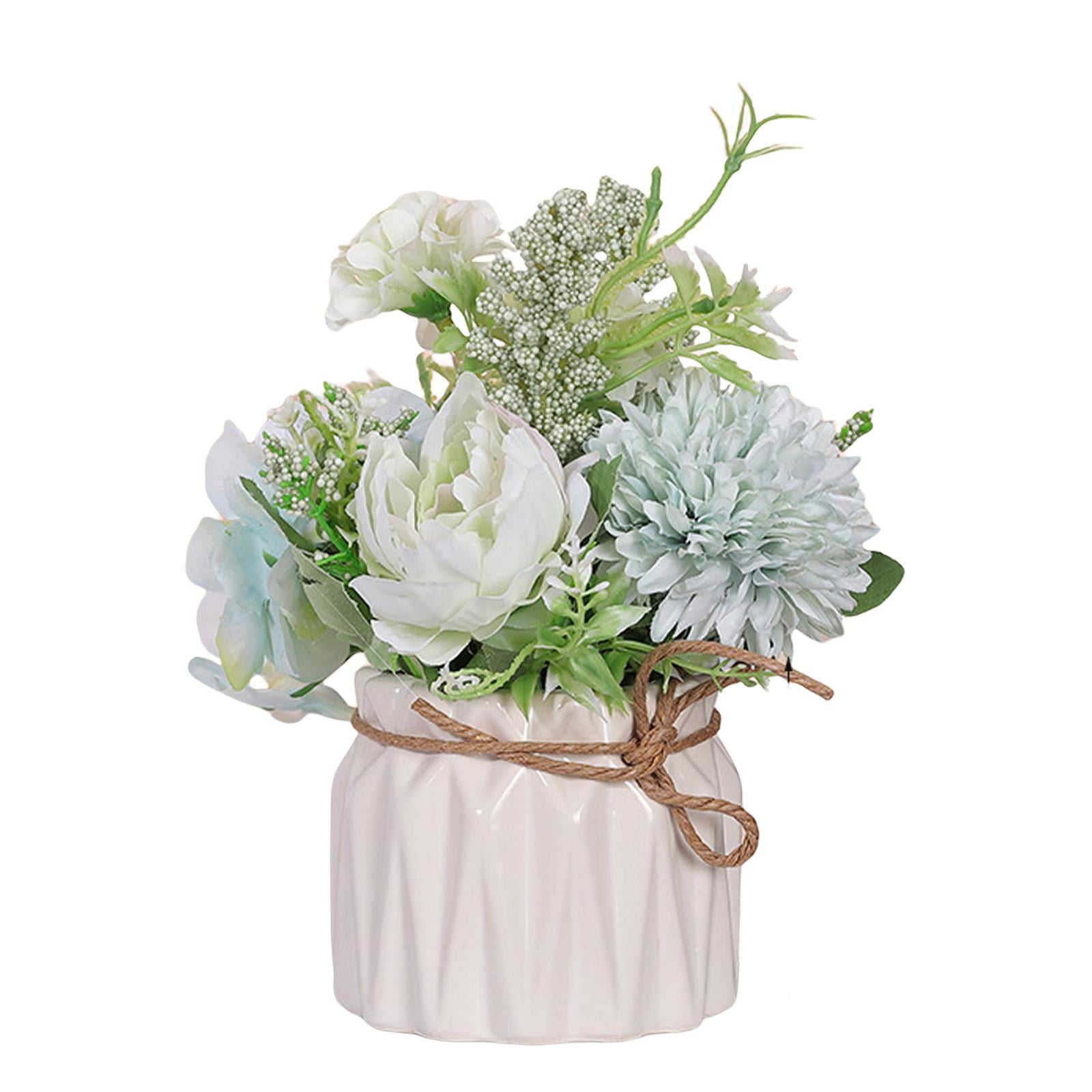Mini Artificial Flowers Hydrangea Bonsai, with Small Ceramic Vase ...