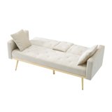 BSHTI 67.7 inch Adult Futon Sofa Bed,Modern Velvet Adult Sofa Couch ...