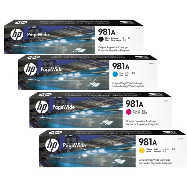 HP 981A Original PageWide Cartridge 4-Color Set, J3M71A, J3M68A, J3M69A ...