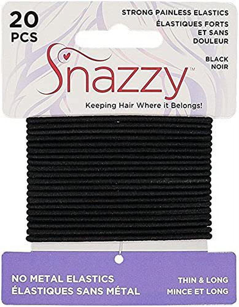 Snazzy Black Hair Bands Thin & Long 20pcs Soft Painless No Damage Hair ...