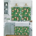 Cartoon Owls Green Palm Leaves Short Blackout Curtains 36 Inch Long ...