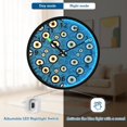 Blue Evil Eye Wall Clock 12 Inch Voice Activated Night Light Silent Non ...