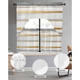 Abstract Yellow Gray White Stripes Swag Valance and Tier Curtains Set ...