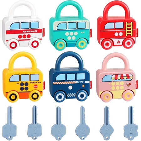 CPDD 6 Pieces Lock and Key Toys Learning Locks with Keys Preschool ...