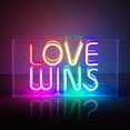 BrightSide Love Wins 12x7 Multicolor LED Neon Light Box USB-Powered ...
