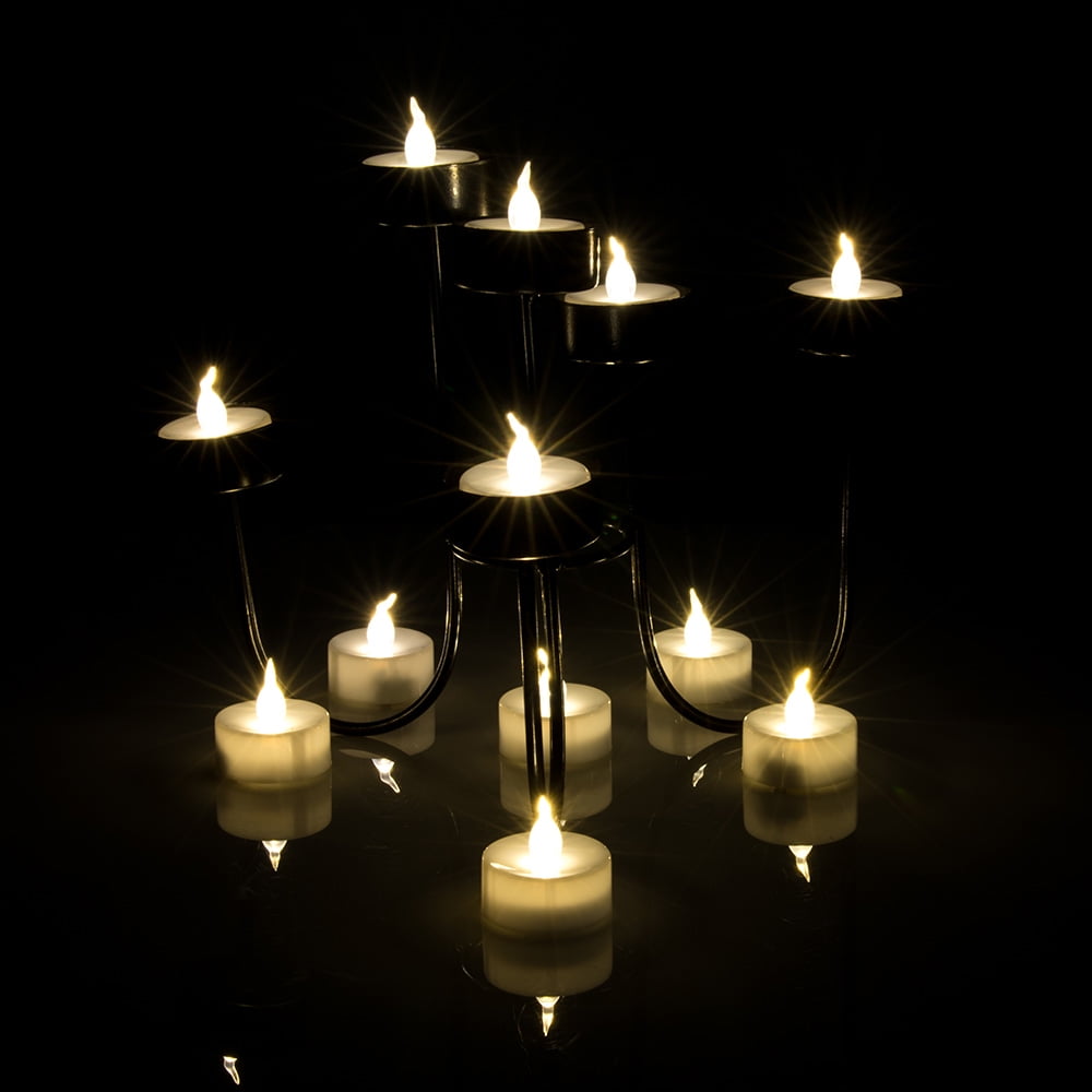 AGPtek 24 Pcs LED Tealight Timer Candles,Warm White Battery Operated ...