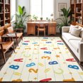 Area Rug 4x6ft, Alphabet Letters Numbers Washable Rugs for Living Room ...