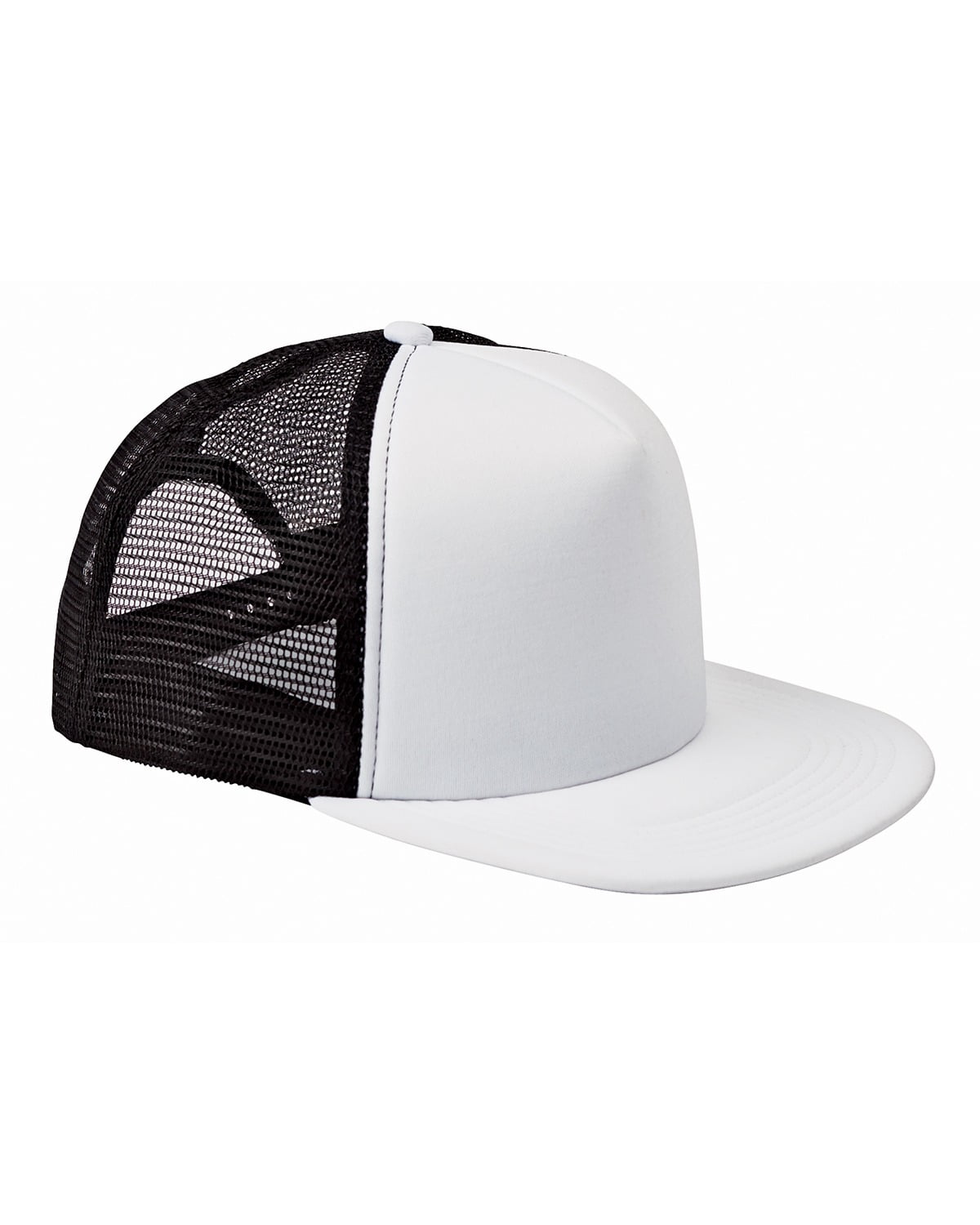 The Big Accessories 5-Panel Foam Front Trucker Cap - WHITE/ BLACK - OS ...