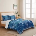 96x106in Quilt Bedding Set, Retro Ethnic Tribal Flower Pattern ...