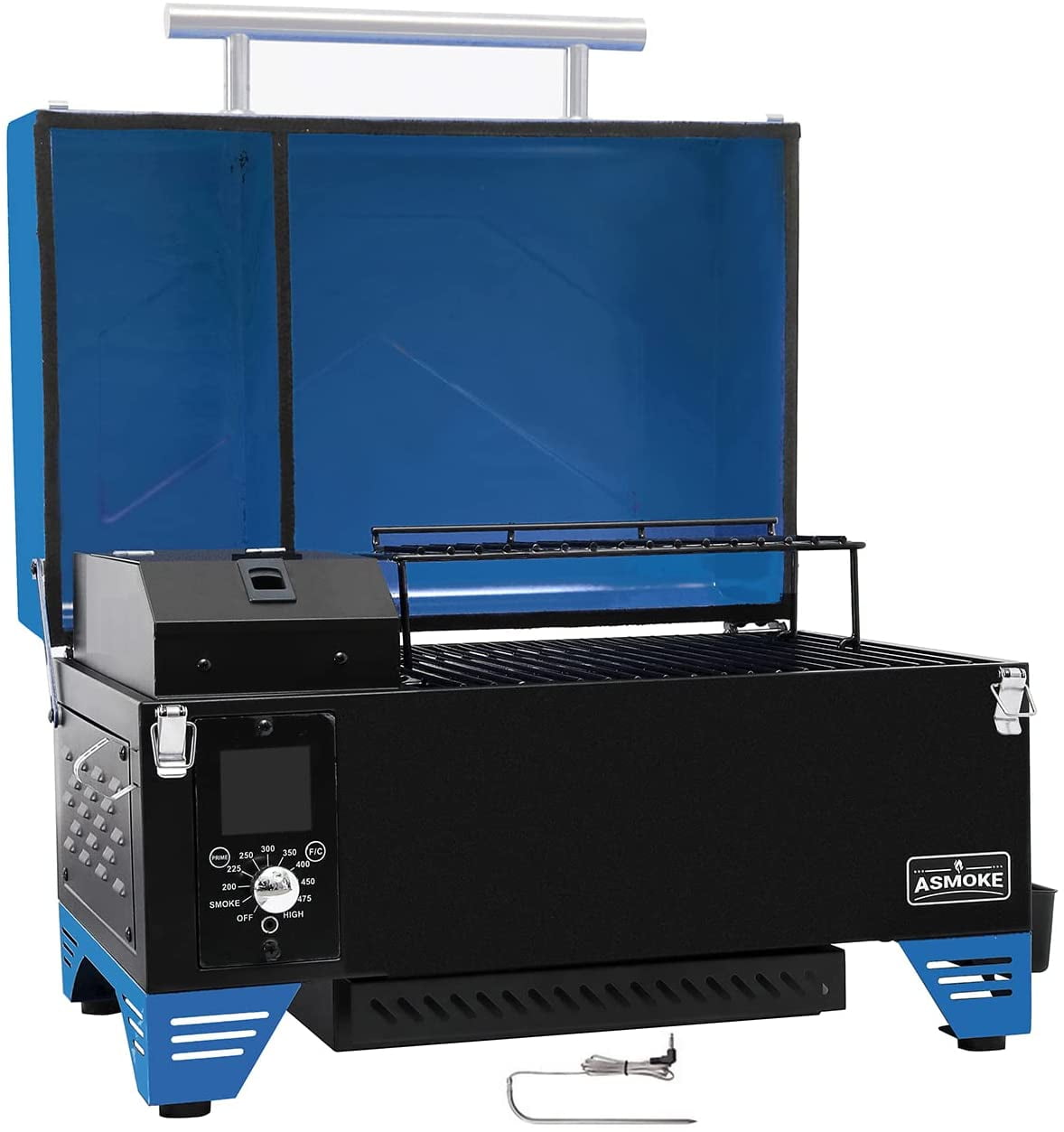 ASMOKE AS350 256-sg. in. Portable Wood Pellet BBQ Grill And Smoker Navy ...