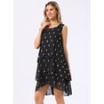 DARING DIVA Women's Party Sleeveless Crewneck Tiered Layered Chiffon ...