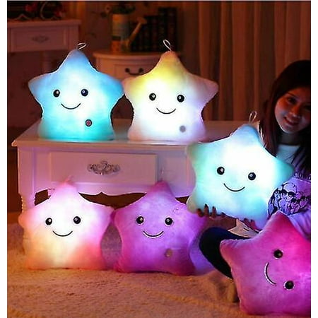 TENNEN Star Cushion Plush Pillow with LED Light Up Cushion (Purple ...