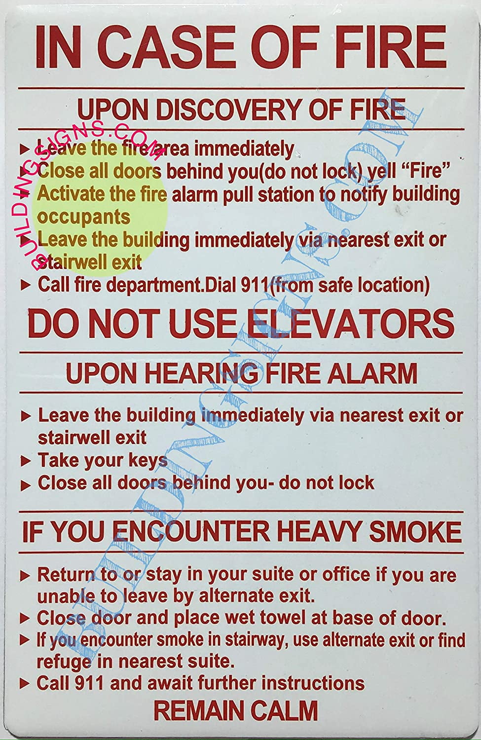 Door fire Notice Sign/Hotel fire Door Sign, Dorms fire Door Sign (White ...